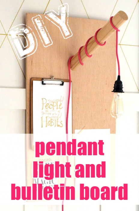 DIY Pendant Light {and bulletin board combo}