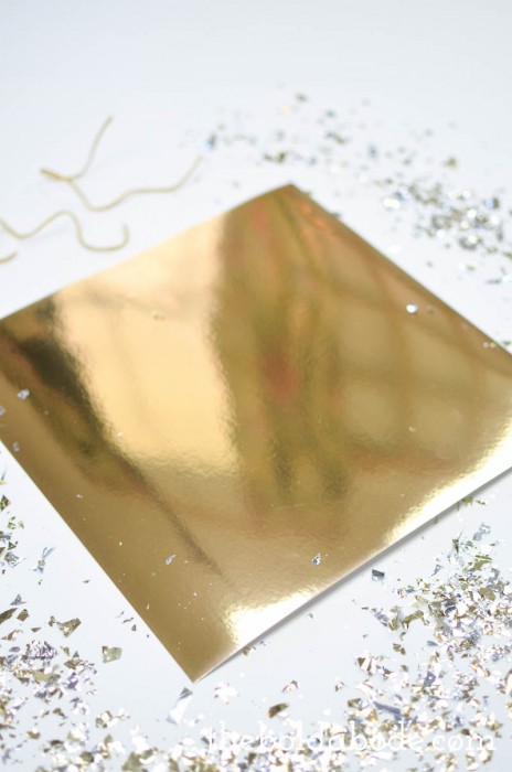 DIY Gold Confetti Pyramid Ornaments