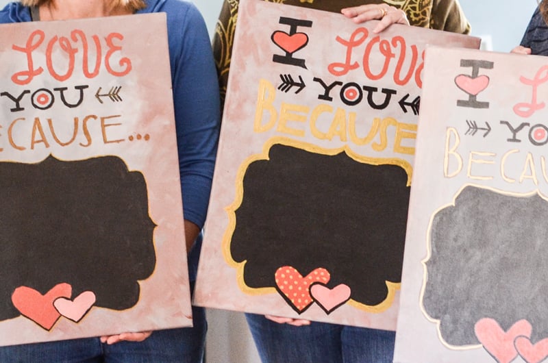 I Love You Because Canvas (Social Artworking with DecoArt)