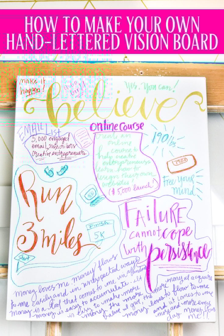 How to Make Your Own Hand-lettered Vision Board Canvas