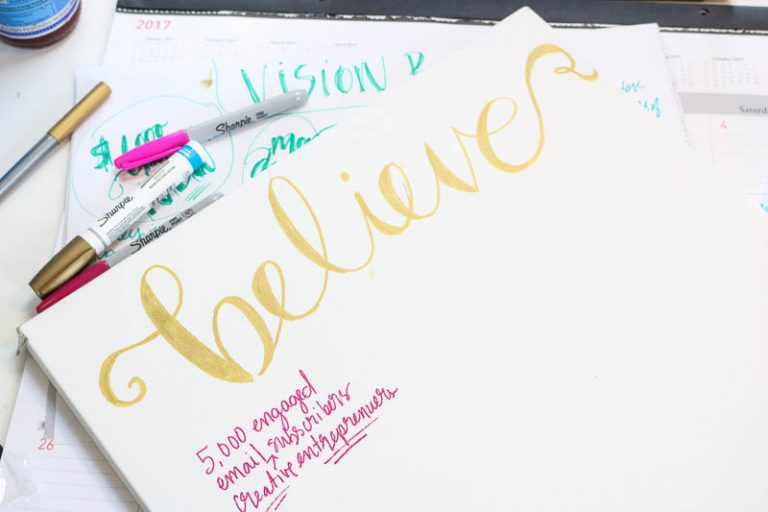 How to Make Your Own Hand-lettered Vision Board Canvas