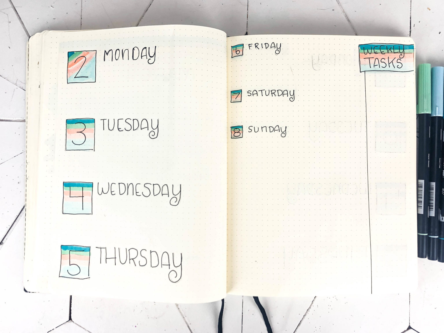 March 2020 Bullet Journal Layout - The Bold Abode